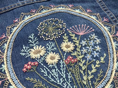 Hand Embroidered Denim Jacket Leslie Fehling Everyday Artist