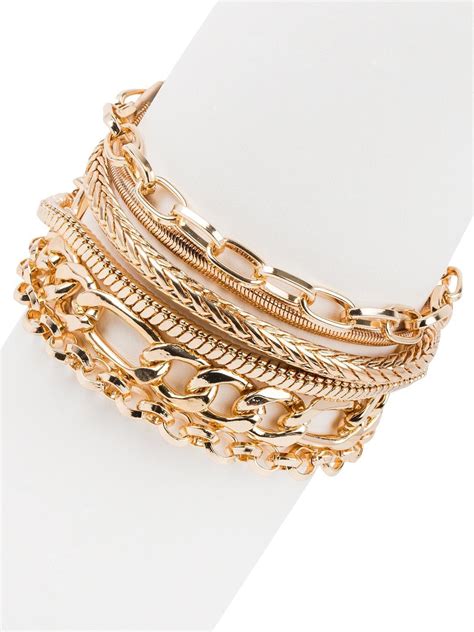 Saachi Sadie Layered Chain Bracelet In Gold Editorialist