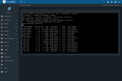 Display System Processes FreeNAS U User Guide Table Of Contents