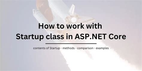 how to work with startup class in asp core
