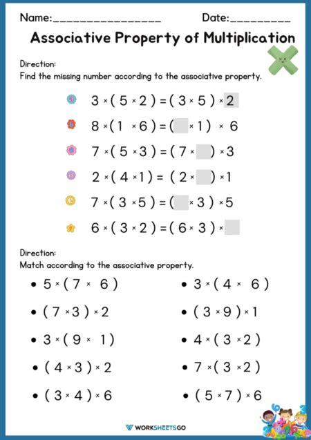 Associative Property Of Multiplication Worksheetsgo