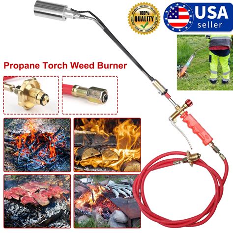 Supsupsiu Portable Propane Weed Torch Burner Ice Melter Push Button Igniter With 79 Hose