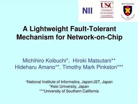 PPT A Lightweight Fault Tolerant Mechanism For Network On Chip PowerPoint Presentation ID