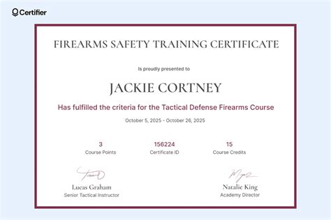 12 Firearms Safety Training Certificate Templates