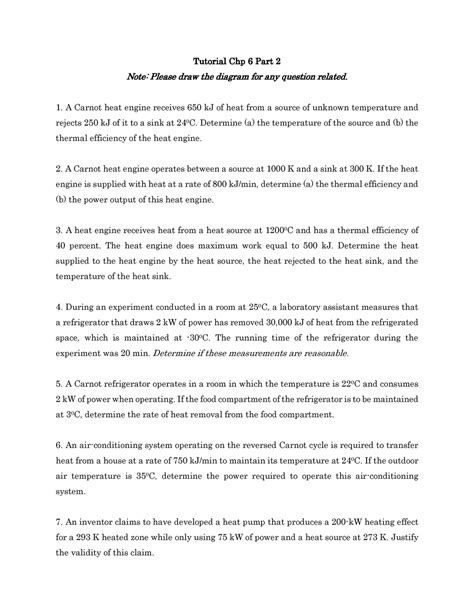 HW Termodynamics Chp Part Tutorial Chp Part Note Please Draw The Diagram For Any