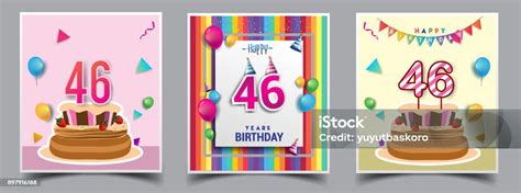 벡터 집합의 생일 초대장 인사말 카드 디자인 색종이와 풍선 생일 케이크 생일 축 하 파티에 대 한 다채로운 벡터 템플릿 요소 공휴일에 대한 스톡 벡터 아트 및 기타 이미지