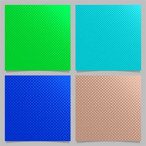 Free Vector Colored Geometrical Abstract Halftone Dot Pattern Background Set Squared