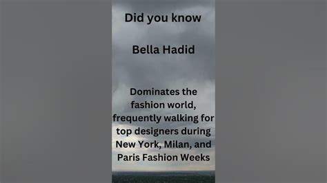 Did You Know Bella Hadid Bella Hadid Bellahadid Youtube