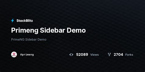 Primeng Sidebar Demo Stackblitz