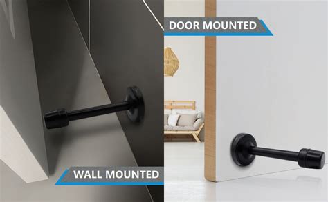 Black Door Stop 4 Inch Stainless Steel Wall Mount Door Stopper With