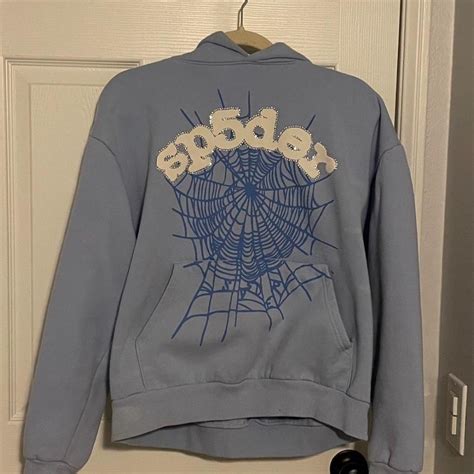 Sp5der Light Blue Hoodie Message Me Before Buying Depop