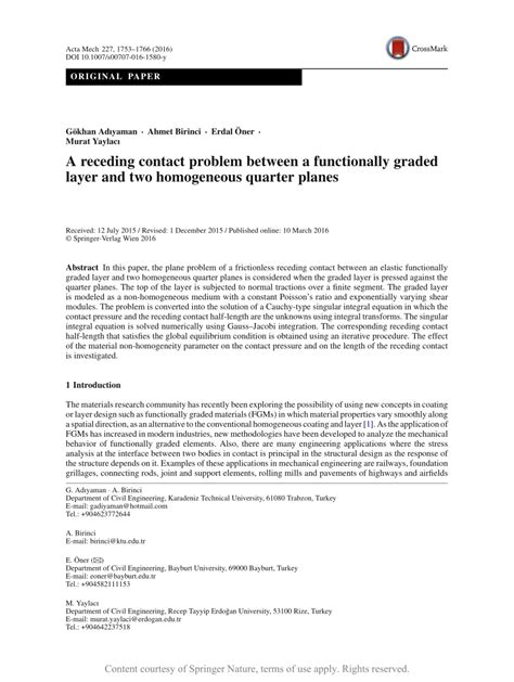 a receding contact problem between a functionally graded layer and two
