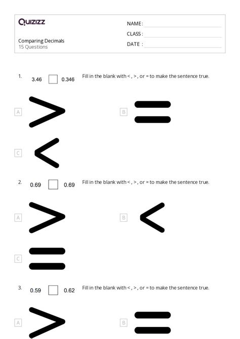 50 decimals worksheets for 8th grade on quizizz free and printable