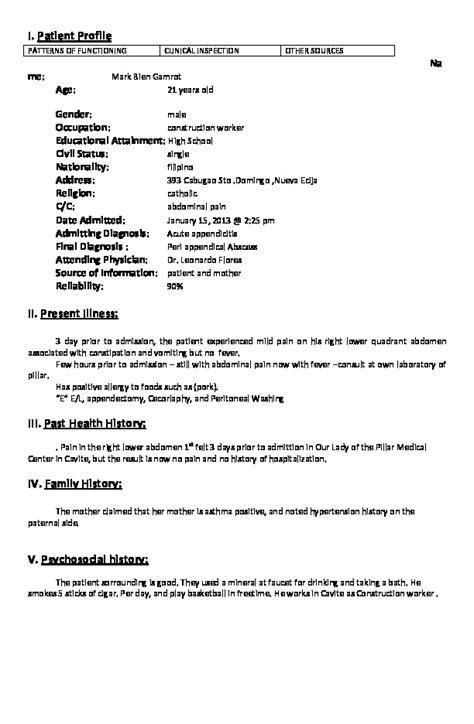 Appendicitis Case Study Pdfcoffeecom