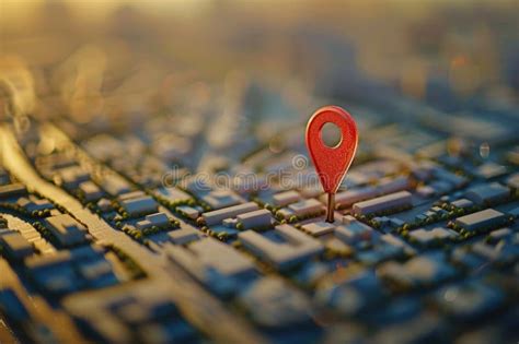 A Small Red Pin Sits Atop A Map Marking A Location Stock Image Image Of Indicator
