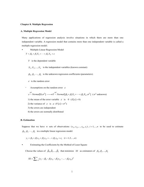 Multiple Regression Lecture Notes