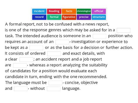 Igcse Reports Complete The Sentence