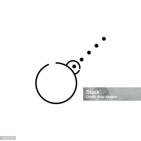 부수고 공 아이콘입니다 모바일 개념과 웹 응용 프로그램 그림에 대 한 건설의 요소입니다 웹 사이트 디자인 및 개발 앱 개발을 위한 얇은 라인 아이콘 철거용 쇳덩이에 대한