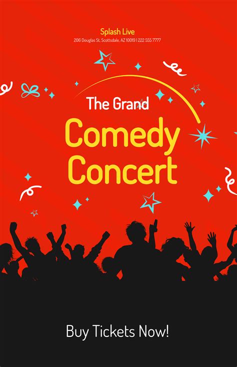 Free Comedy Poster Templates Editable And Printable