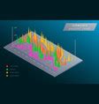 3d Isometric Big Data Visualization Graph Vector Image