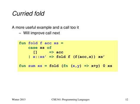 Ppt Cse341 Programming Languages Lecture 9 Function Closure Idioms
