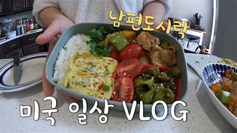 🇺🇸미국일상 Vlog👩🏻‍🍳남편 도시락 훈제연어 베이글 두부유부초밥 캔탈롭 미국 집밥 요리 브이로그 Youtube