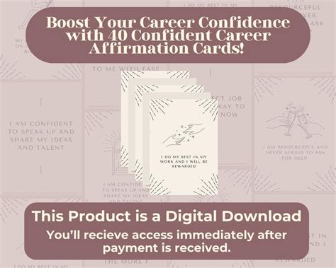 40 Career Affirmation Cards Positive Affirmations For Job Confidence