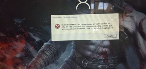 Error El Sistema Detectó Una Saturación De Búfer Basado En Pilas En