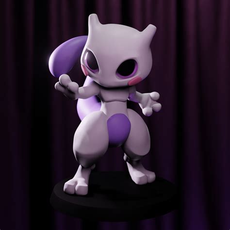 🐉 Chibi Mewtwo Pokemon Kawaii Presupported・ Stl File For 3d Printing