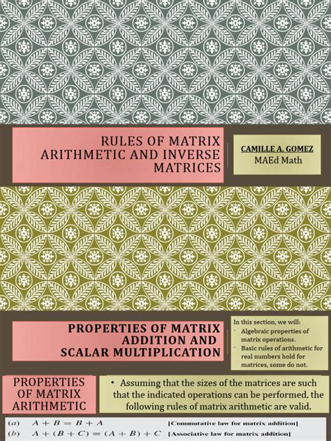 Camille Gomez Linear Algebra Matrices Pdf Matrix Mathematics