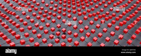 Abstract Network Background Red Cube Particle And Lines Connection Crypto Currency Big Data
