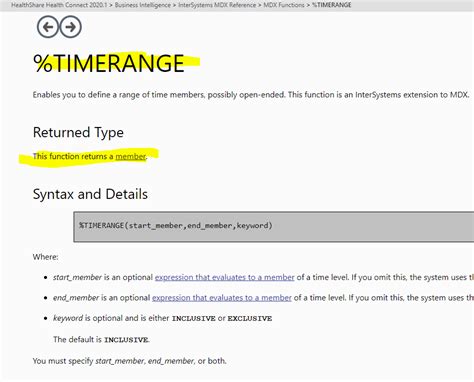 Does Timerange Mdx Extended Function Create A Set Of Members Or A Single
