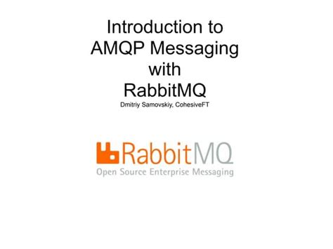 Introduction To Amqp Messaging With Rabbitmq Pdf