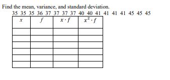 Solved Find The Mean Variance And Standard Deviation Chegg Com