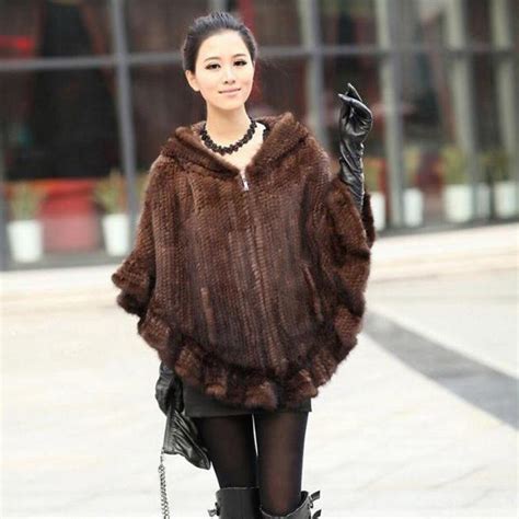 새로운 2016 여성 니트 진짜 밍크 모피 목도리 진짜 모피 판초 검은 갈색 천연 밍크 모피 코트 모피 스카프 무료 배송 Jq1060coat Fabriccoat