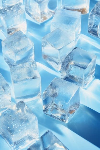 Free Photo View Of Crystal Clear Ice Cubes