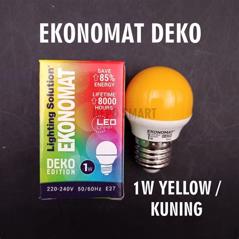 Jual Lampu Led Ekonomat Deko W Yellow Kuning E Bulb Lampu Watt Murah Shopee Indonesia