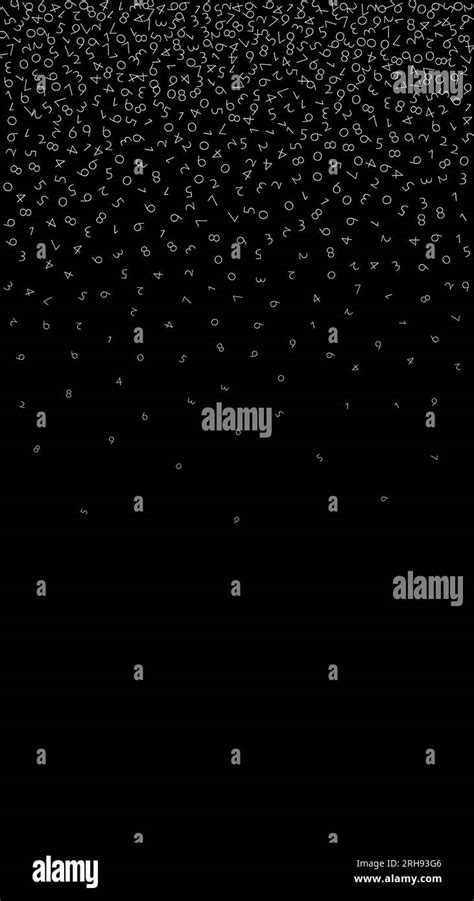 Falling Numbers Big Data Concept Binary White Disorderly Flying Digits Wondrous Futuristic