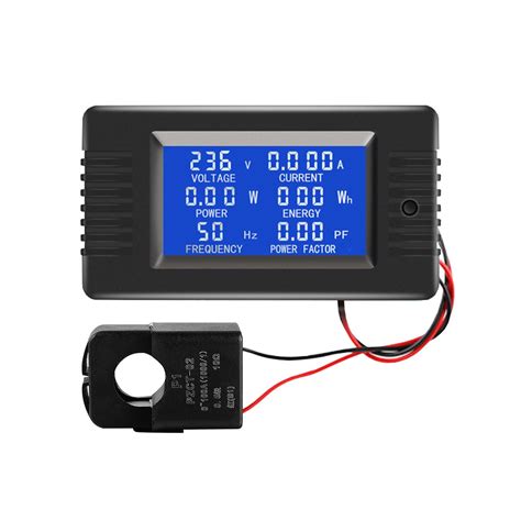 Ac 80 260v 100a Hardwired Power Meter Lcd Split Core Energy Monitor