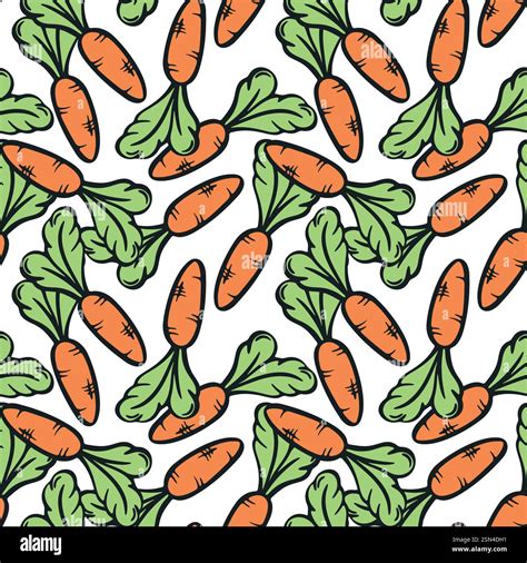 Carrot Seamless Pattern Vector Illustration Stock Vector Image And Art