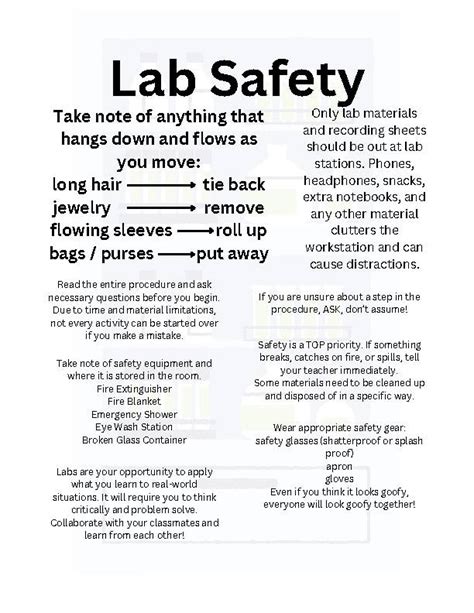 Lab Safety Handout Classful