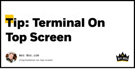 Tip Terminal On Top Screen Wes Bos