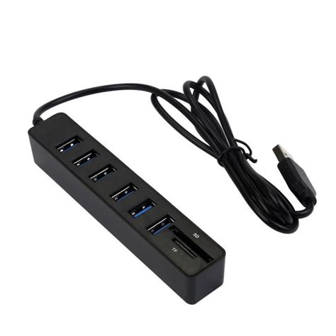 Top Bull USB Hub With Long Cable 6 Ports Big Expansion Plug And Play Hot Swappable Data Transfer