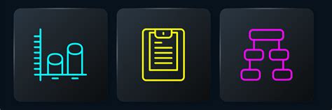 Set Line Data Analysis Hierarchy Organogram Chart And Server Report