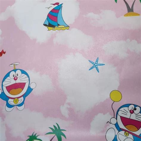 Jual Buruan Wallpaper Doraemon Pink 45 Cm X 10 Mtr Wallpaper Dinding