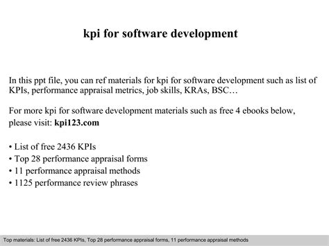 Kpi For Software Development PPT Operating Systems Computer Software And Applications