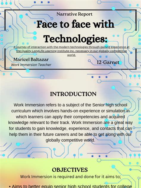 Narrative Report Work Immersion Pdf Experience Learning