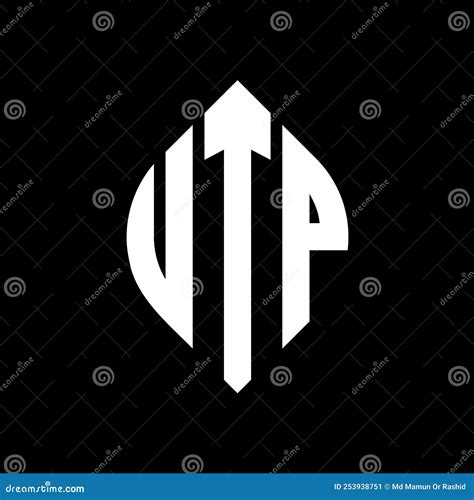 utp circle letter logo design with circle and ellipse shape utp