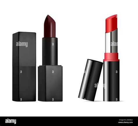 Isolated Lipstick Packaging Design Vector Illustration Realistic Beauty Cosmetic Lip Tube
