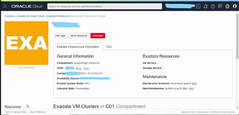 Exadata Cloud Service Creating Exadata Infrastructure Resource Aristadbas Oracle Blog